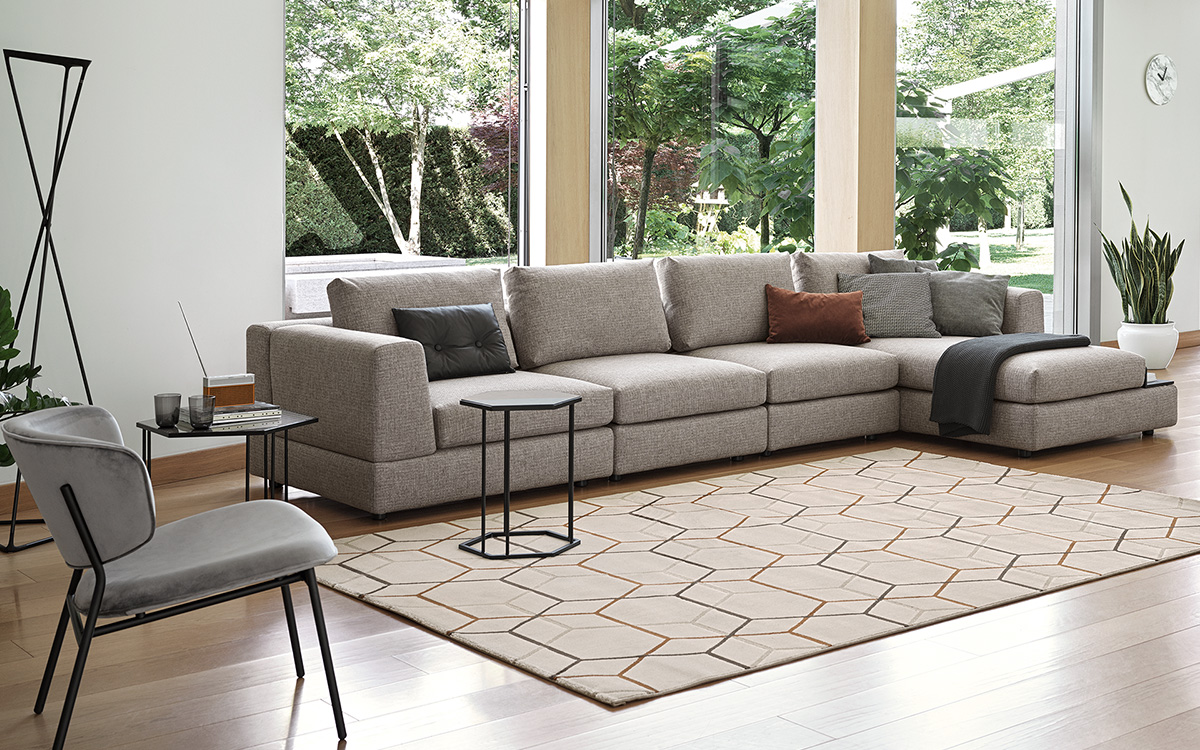 Calligaris layla Minimalist Modular Sofa Fabric • Leather CS3419 ...
