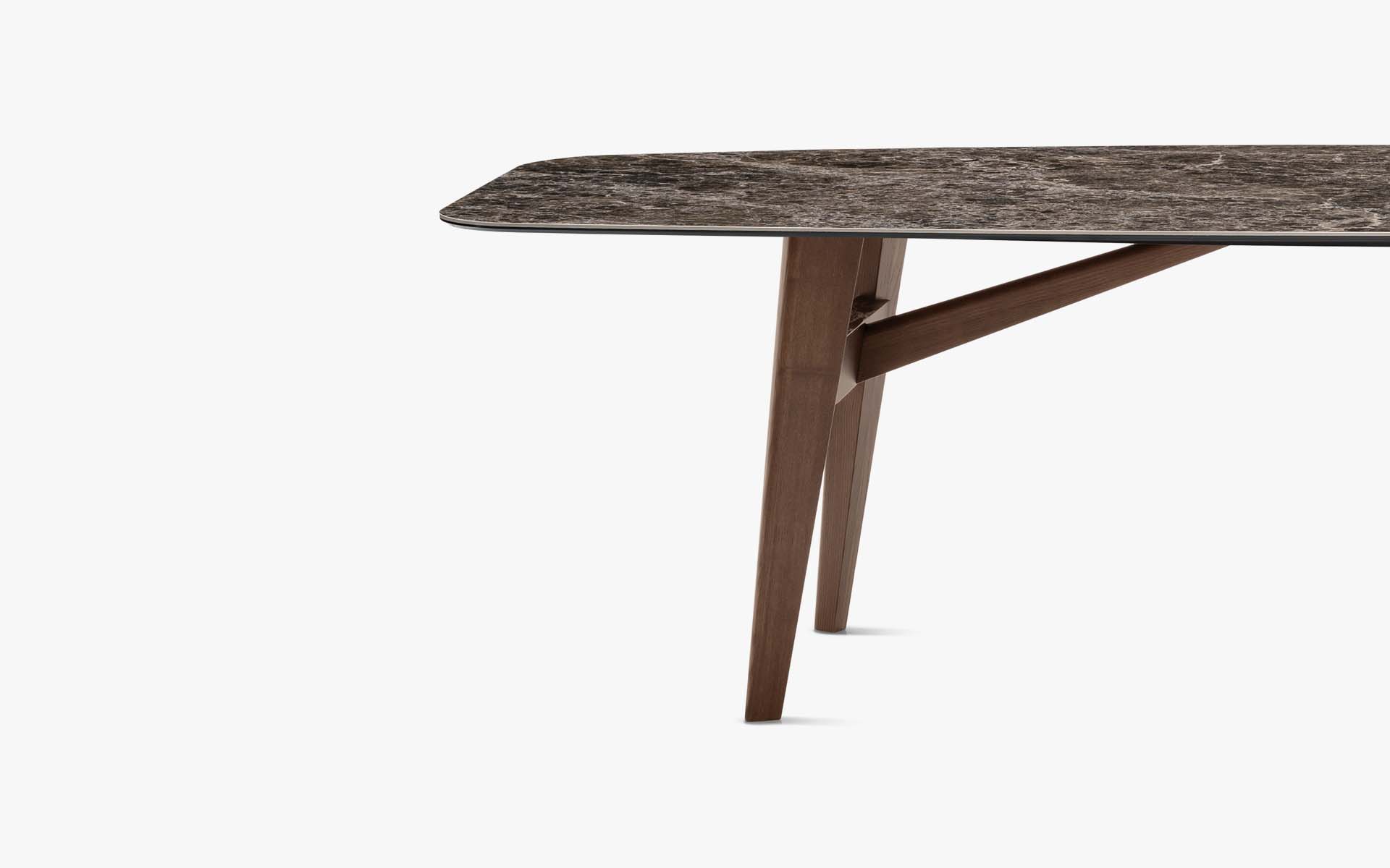 Calligaris abrey Wood-Base Trestle Table Large • Seats 10 Beveled Edge ...